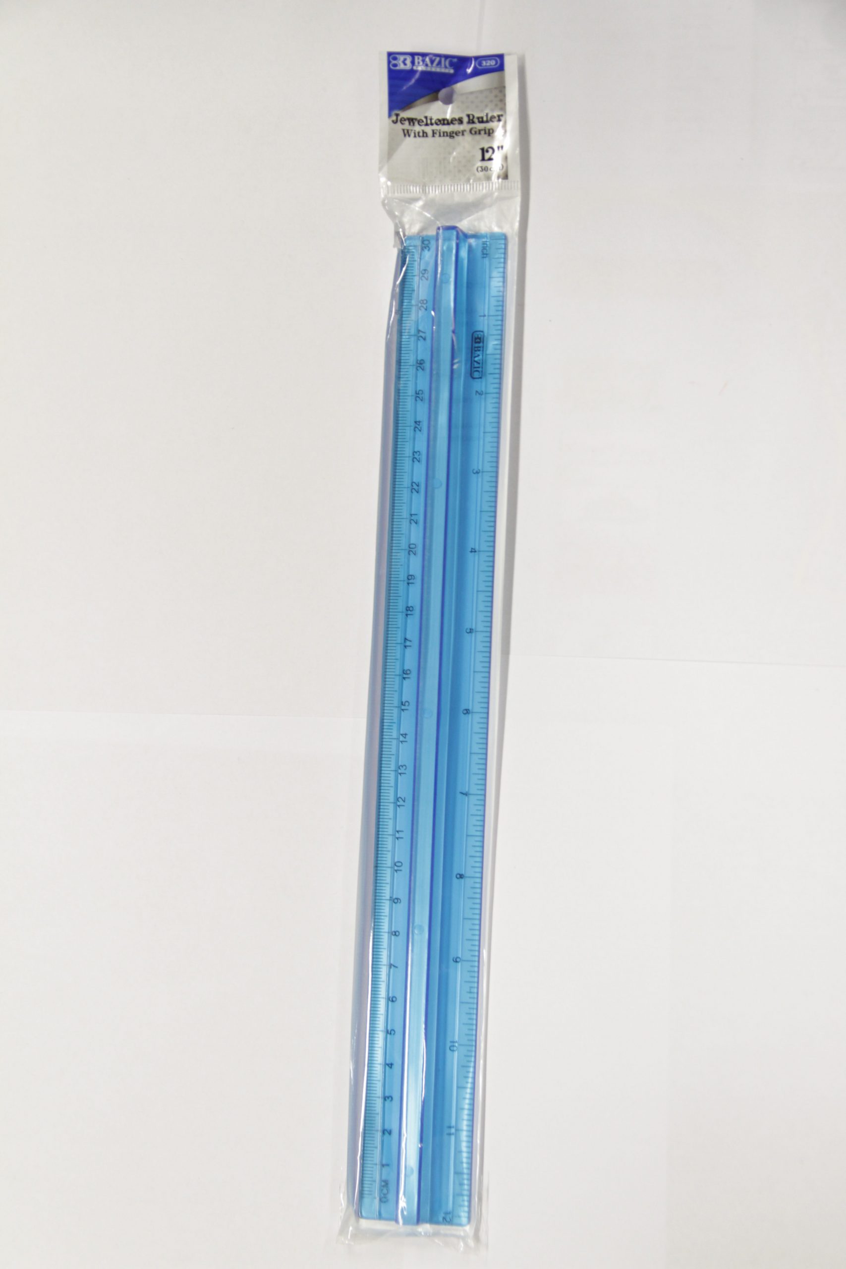 Bazic 12″ Jeweltones Ruler #320 W/Finger Grip - Jollys Pharmacy Online ...