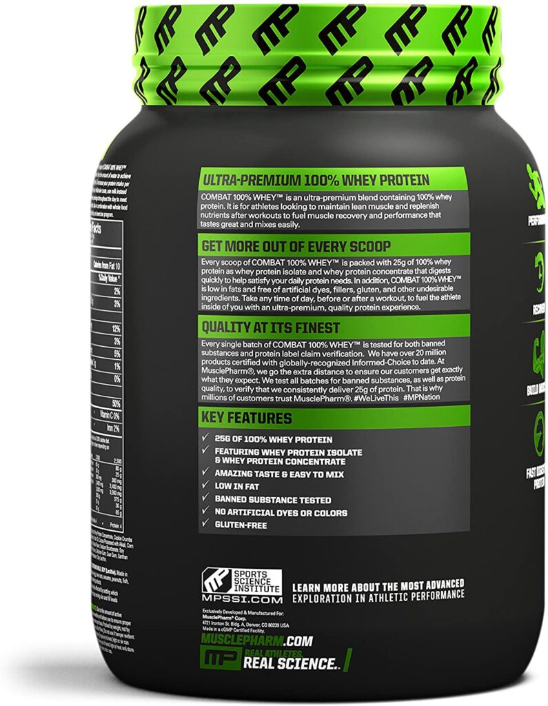 Muscle Pharm Combat 100% Whey Cookies & Cream 2LB - Jollys Pharmacy ...