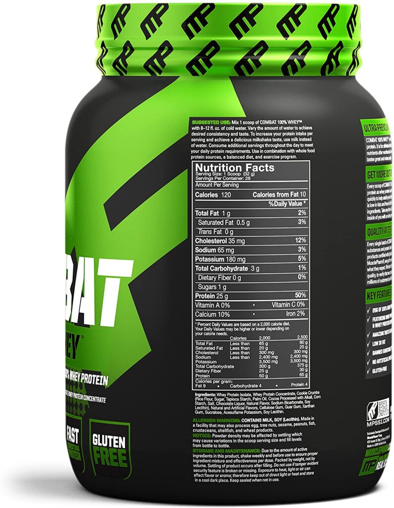 Muscle Pharm Combat 100% Whey Cookies & Cream 2LB - Jollys Pharmacy ...